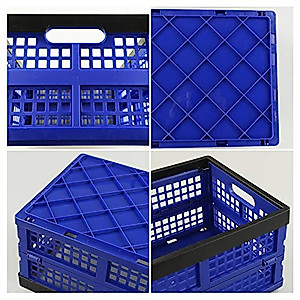 Tstorage 16 L Plastic Folding Crate, Collapsible Storage Bin, 3 Packs