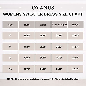 OYANUS Womens V Neck Long Sleeve Sweater Dress Fall Latern Sleeve Knit Flowy Short Mini Skater Dresses Black L