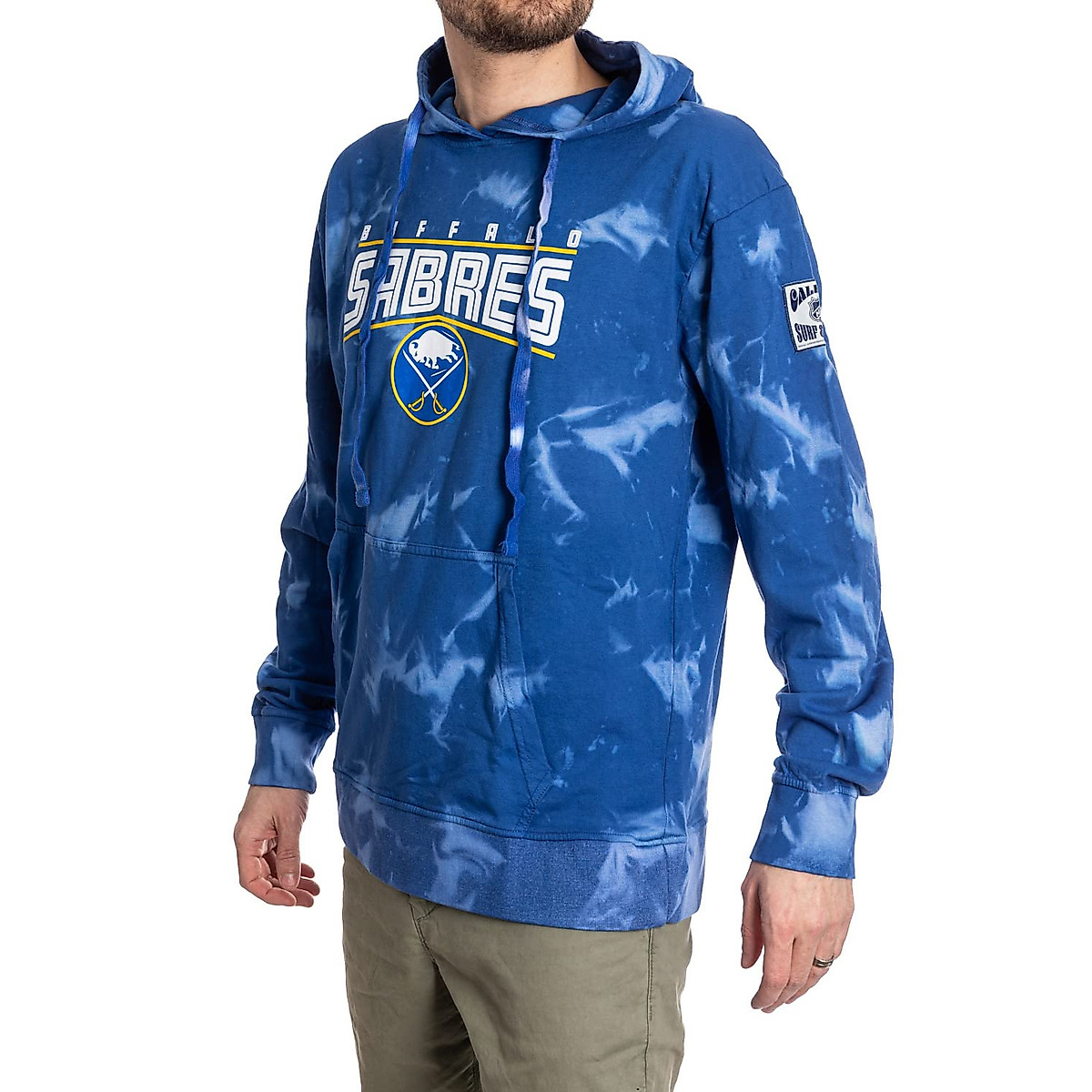 Calhoun NHL Surf & Skate Unisex Crystal Tie Dye Ultra-Soft Pullover Hoodie – The Sunset Collection (Buffalo Sabres, Large)