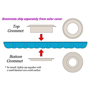 Sun2Solar Blue 20-Foot-by-40-Foot Rectangle Solar Cover Heat Retaining Blanket | 1600 Series with 6-Pack of Grommets Bundle | In-Ground and Above-Ground Rectangular Swimming Pool | Bubble-Side Down