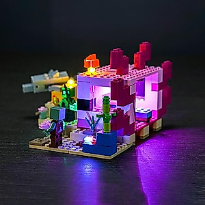 LocoLee Led Light Kit for Lego The Axolotl House 21247, Minecraft Lighting Set Compatible with Lego 21247 (No Lego Model), DIY Décor Lights for Lego Building Blocks