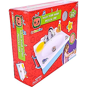 Sunny Days Entertainment CoComelon Wash Your Hands Musical Sink – Toy Sink for Toddlers with Running Water and Music