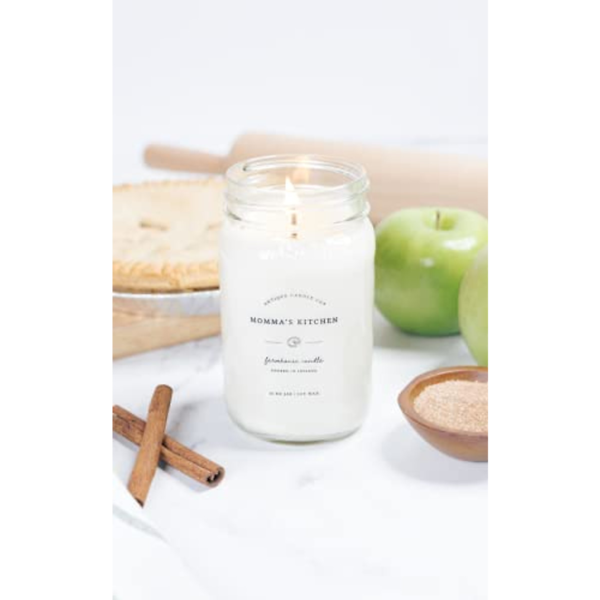 Antique Candle Co.® Momma's Kitchen 16 Ounce Soy Wax Candle, 80 Hour Burn Time, Cotton Wick, Mason Jar Candle (Momma's Kitchen)