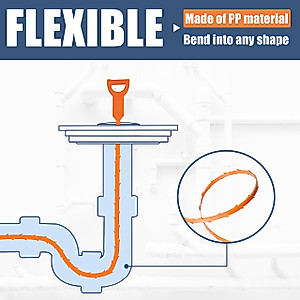 35.5inch Drain Clog Remover(1pcs), 25inch Drain Snake Hair Remover(6pcs) ＆ Cleaning Brush(2pcs), Hair Catcher Drain Auger Cleaner Tool Set For Toilet, Kitchen Sink, Bathroom Tub, Sewer, 9 Pack