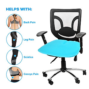 heffiso Gel Seat Cushion, Office Chair Cushion Car Wheelchair Cushions, Pressure Relief Seat Cushion Long Sitting with Anti-Skid Cover, Breathable Office Chair Cushion