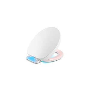 KOHLER K-10515-0 PureWarmth Heated Round-Front Toilet Seat, Quiet-Close Lid and Seat, Grip-Tight Bumpers and Installation Hardware, White