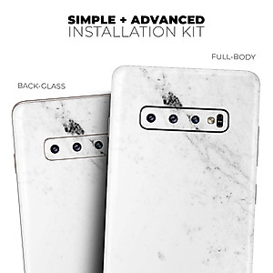 DesignSkinz White and Black Marble Surface Protective Vinyl Decal Wrap Skin Cover Compatible with The Samsung Galaxy S20 (Screen Trim & Back Glass Skin)