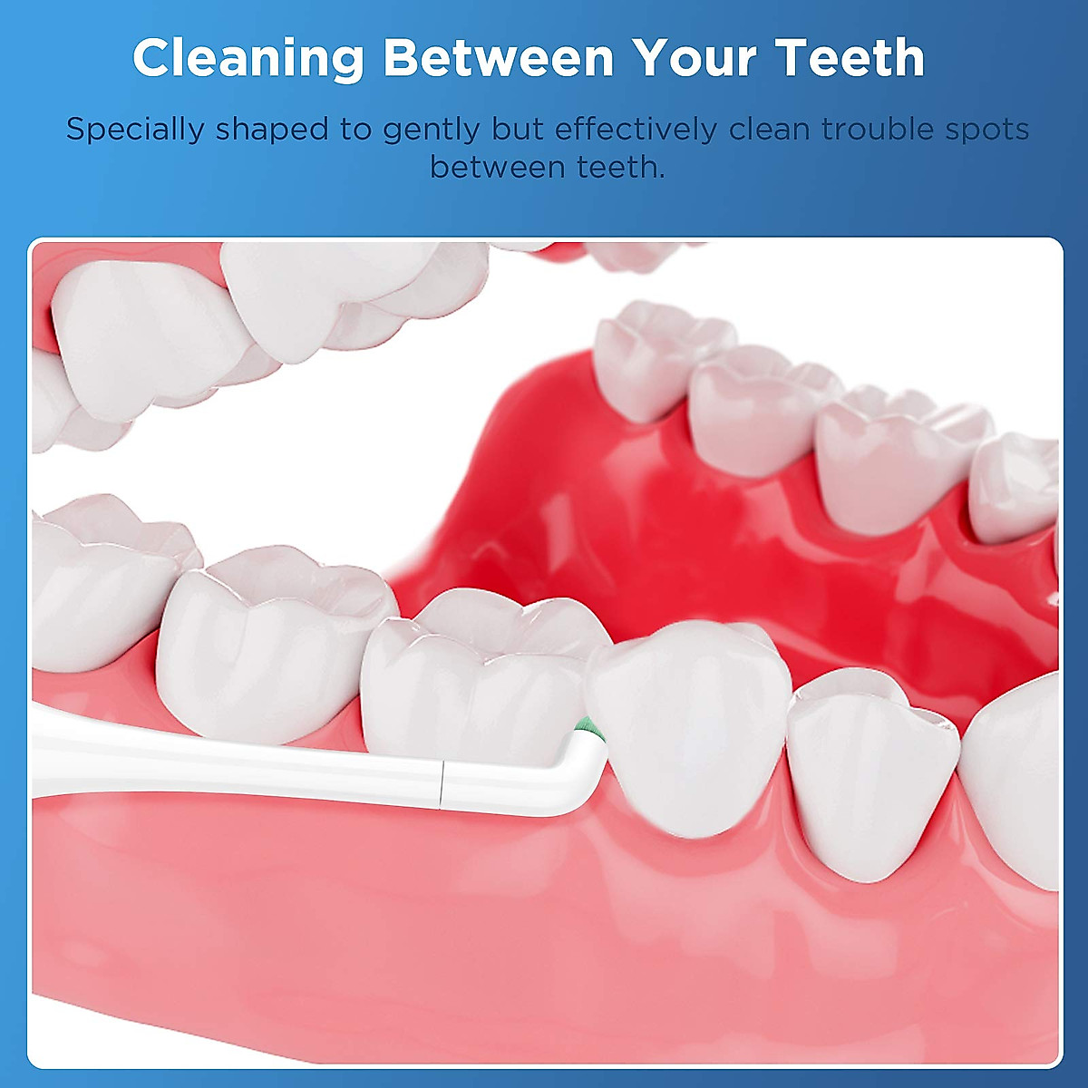 Interdental Replacement Toothbrush Heads for Philips Sonicare Click-on Brush Head System, for Cleaning Braces/Between Teeth/Back Teeth (4-Pack, White)