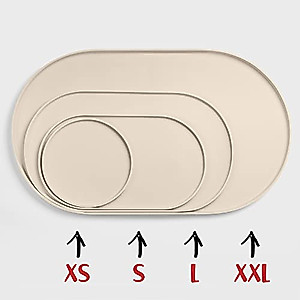 DogBuddy Dog Food Mat - Waterproof Dog Bowl Mat, Silicone Dog Mat for Food and Water, Pet Food Mat with Edges, Nonslip Dog Feeding Mat, Dog Food Mats for Floors (Small, White Sand)