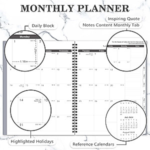 2024-2026 Monthly Planner - Monthly Planner from July 2024 to June 2026, Monthly Planner 2024-2026, 9'' x 11'' Grey