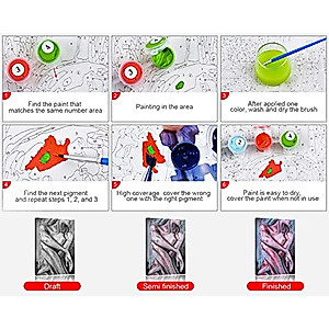 TUMOVO Girl DIY Oil Painting Paint by Number Kit for Kids Adults Beginner Grey Girl Drawing with Brushes Decor Decorations Gifts (Without Frame) 16x20 inch