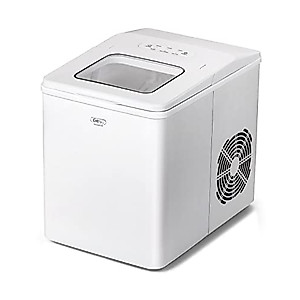Gevi Household Countertop Ice Maker Machine, 2 Ice Sizes Optional, 9 Pcs in 6-8 Mins, 26Lbs/Day, Self Cleaning, Portable Compact Mini Icemaker with Ice Scoop and Basket for Home Party Kitchen (White)