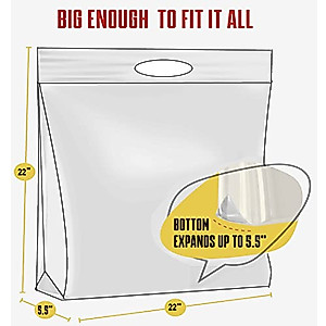 [ 10 COUNT ] Jumbo Zipper Top Storage Bags With Carry Handles - X-Large 8 Gallon Jumbo Size Clear Heavy Duty Super Thick 4 Mil. Plastic - For Moving, Traveling, Storage, Organization & Clothing