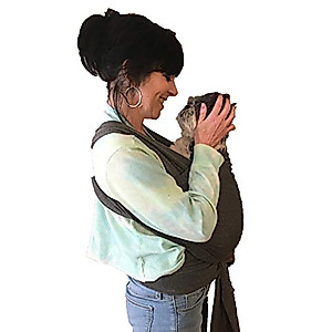 Puppy Pouch Pet Carrier Sling | Front | Adjustable Hands Free Front Facing Dog Pouch | Relieves Your Pet's Anxiety and Stress (Dark Grey)