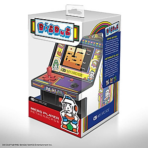 My Arcade Dig Dug Micro Player -Collectible Miniature-Fully Playable, 6.75 Inch Collectible, Color Display, Speaker, Volume Buttons, Headphone Jack (DGUNL 3221) - Electronic Games