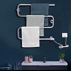 AFLHYJK Steel Electric Towel Rack - Stainless Steel Free Standing Electric Heated Towel Warmer Laundry Drying Rack