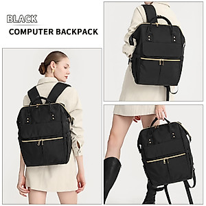 seyfocnia Laptop Backpack for Men,15.6 Inch Computer Bags for Laptops for Men Travel Backpack Purse Nurse Teacher Backpack College Work Bags Waterproof Laptop Backpack for Women with USB Port,Black