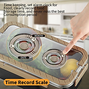 HAKELPOK Bakeable 304 Stainless Steel Bread Box for Homemade Bread, Portable Time Recording Bread Storage Container with Airtight Lid, Breadbox for Kitchen Countertop, Bun, Bagel (Brown)