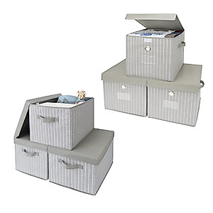 GRANNY SAYS Bundle of 3-Pack Storage Containers & 3-Pack Storage Cubes for Organizing