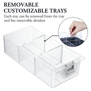 MyGift 11 Inch Classic Gray Tools Hardware and Screw Parts Storage Organizer Case with White Accents, 24 Customizable Compartments, 6 Drawers Removable Dividers