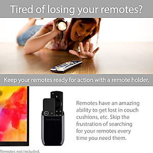 TotalMount Hole-Free Remote Holder – Eliminates Need to Drill Holes in Your Wall (Black Remote Control Holder, Quantity 1)