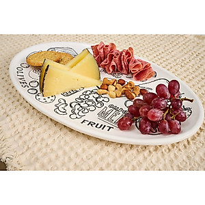 Mud Pie Charcuterie Platter Set, White, 8.5" x 14"
