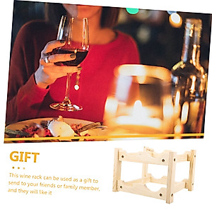 Homoyoyo Wooden Wine Bottle Rack Wood Wine Bottle Rack Wine Holder Freestanding Bottle Holder Wood Wine Rack Tabletop Wine Table Top Display Stand Solid Wood Storage Rack