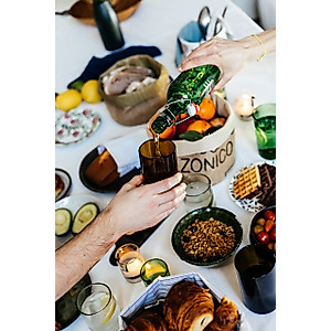 IWAS Upcycled Tall Auburn Drinking Glasses | 350 ML | 12 OZ | Set of 6 | Sustainable Water and Cocktail Glasses For Home | Light Brown Glasses