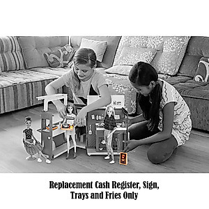 Replacement Parts for Fresh 'n Fun Food Truck Barbie Doll Playset - GMW07 ~ Replacement Cash Register, Sign, Trays and Fries