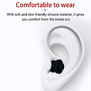 EKIND Triple Flange Replacement Ear Tips, S/M/L Size Triple 3 Flange Noise Isolate Silicone Cushion Ear Bud Tips (Inner Hole 4mm), Fit for Most in Ear Earphone (Black, 6 Pairs)