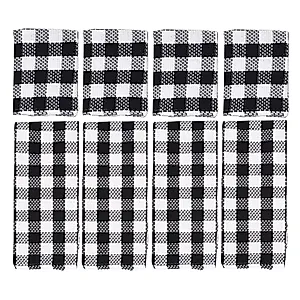 fillURbasket Buffalo Plaid Black Kitchen Towels and Dishcloths Set Check Dish Towels with Dishcloths for Washing Drying Dishes 100% Cotton 15”x 25” 8 Piece Kitchen Set