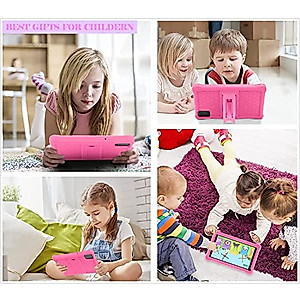 Tablet 7 inch Android 11 for Kids(Ages 3-12), 3GB RAM 32GB ROM 128GB Expand,Google Certificated, Software Pre-Installed, Bluetooth, WiFi, Dual Camera,with Shockproof Case-Pink…