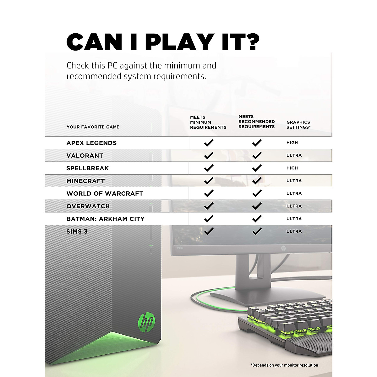 HP Pavilion Gaming Desktop, NVIDIA GeForce GTX 1650 SUPER, Intel Core i3-10100, 8 GB DDR4 RAM, 256 GB PCIe NVMe SSD, Windows 11, USB Mouse and Keyboard, Compact Tower Design (TG01-1022, 2020)