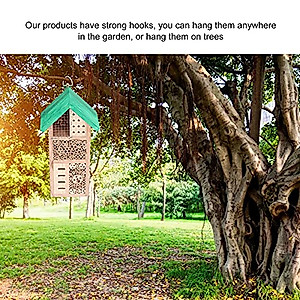 01 House, Durable Hanging House Multi-Purpose Tubular Channel Design Wooden for Garden