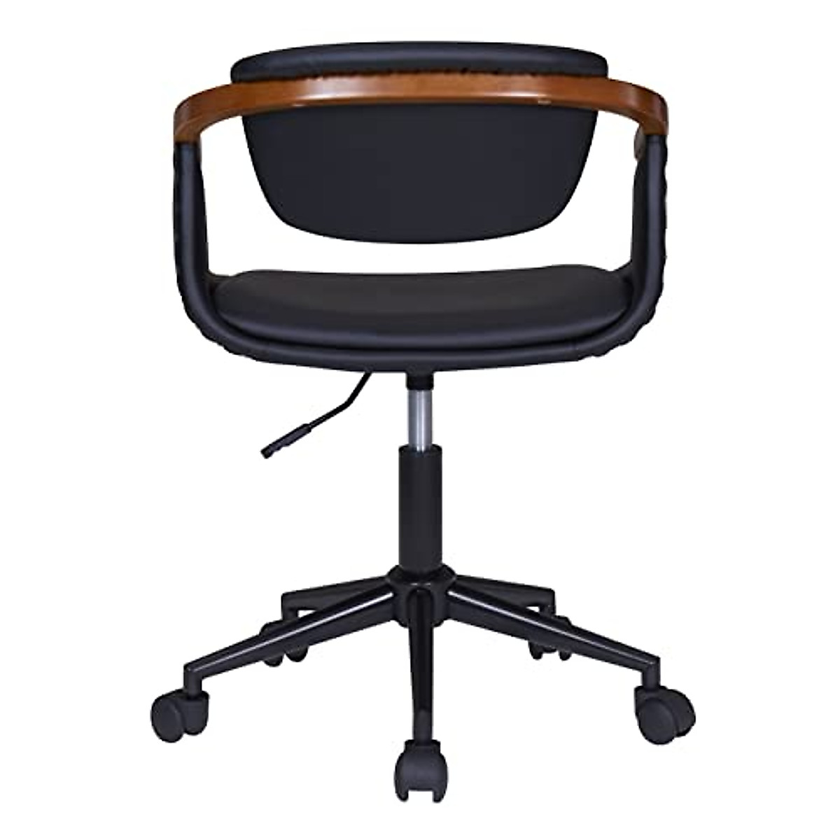 npd furniture and more Darwin PU Bamboo Office Chair, Black/Walnut