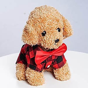 Tongcloud 3 Pack Plaid Puppy Cat Shirt Cute Dog Shirt Cat Shirt Dog Plaid Shirt Dog Shirts for Extra Small Dogs Cats Birthday Party and Holiday Photo