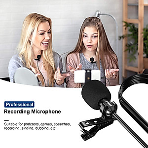 Aokeo Professional Lavalier Lapel Microphone Omnidirectional Condenser Mic