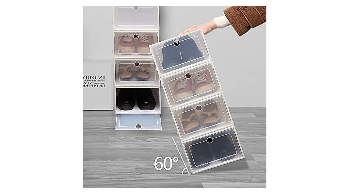 Organize Shoes Easily with 20 Clear Plastic Storage Boxes