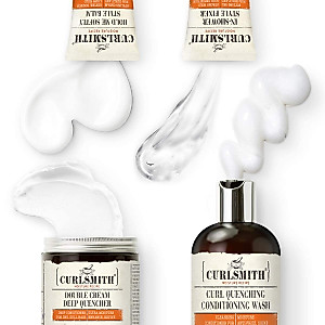 CURLSMITH - Transition Kit - Vegan Haircare Kit for Dry, Wavy, Curly or Coily Hair (1 x 12oz, 1 x 8oz, 2 x 2oz)