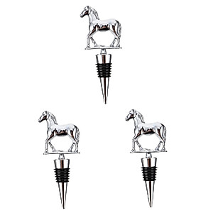 UPKOCH 3 Pcs Cork Champagne Preserver Wine Bottle Plug Wine Bottle Cap Horse Metal Plug Bottle Plug Bottle Metal Stopper Silver Preserver Cork Alloy Wine Preserver Pump Wine Bottle Plug