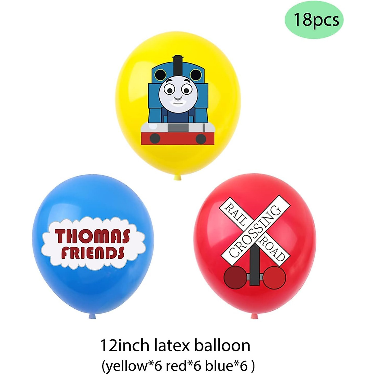 HANJIEJIE Thomas Train birthday party supplies,Thomas Train party including cake caps, cupcake caps, flags, Latex Balloons, It is very suitable for boy's and girl themed birthday party supplies.