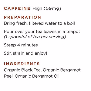 Golden Moon Tippy Earl Gray Tea - Organic Black Tea - Real Bergamot Peels & Extract - Loose Leaf, Non-GMO - Half Pound (96 Servings)