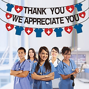 Nurse Week Party Decorations Thank You Nurses We Appreciate You Banner, Nurse Day Rn Medical Happy Nurses Week Banner Decorations