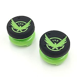 2 x High Extender Analog Thumbsticks Cap Thumb Stick Grips Joystick Cap Cover for Playstation 4 for PS4 Xbox 360 PS3 Controller (Green Eagle)