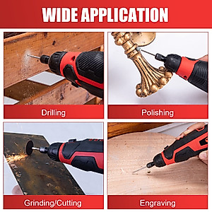 TOOLSPACE 12V Cordless Rotary Tool Kit - 6 Variable Speeds USB Charging Power Rotary Tools for Engraving, Sanding, Polishing, Cutting, Grinding, Wood Carving, DIY and Craft Projects