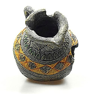 BCSIUHD Aquarium Decorations - Fish Tank cave Decorative Accessories Resin Classical Clay Pot Spacious Hiding Place for Betta Fish, Shrimp, Cichlid Rest Play Entertainment breeding