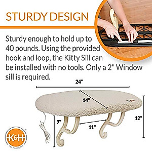 K&H Pet Products Thermo-Kitty Sill Heated Cat Bed, Fleece, 6W
