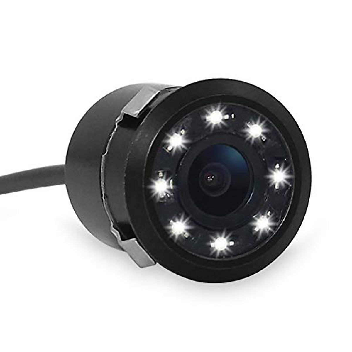 Mini Car Rear View Camera Night Vision Backup Camera with Waterproof IP67 Color CMOS 8 LED Lights Flush Mount 170 Viewing Angle