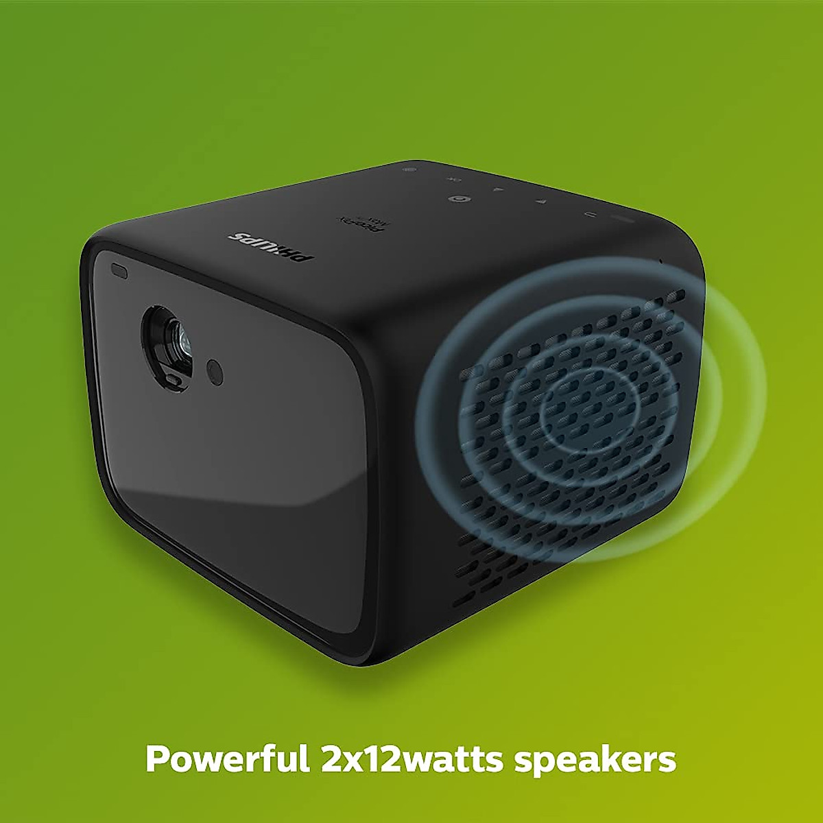 Philips PicoPix MaxTV, Native 1080p HDR10, Portable Outdoor & Indoor Projector, Android TV, LED DLP, 4h Battery Life, HDMI, USB-C, Booming Sound