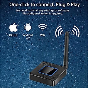 HPDFCU Wireless HDMI Display Adapter Dongle, Support 4K/60Hz, Support 2.4/5GHz Player Streaming DLNA Transmit Video/Audio from Android/iOS, Windows and MacOS to TV/Projector